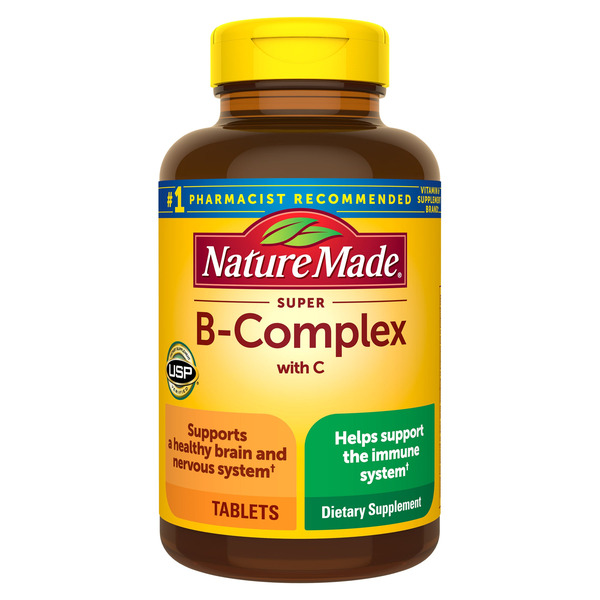 Nature Made Super B Complex with Vitamin C and Folic Acid Tablets Same ...