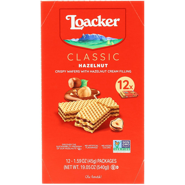 Loacker Classic Crispy Wafers, Hazelnut, 1.59 oz, 12 ct Same-Day ...