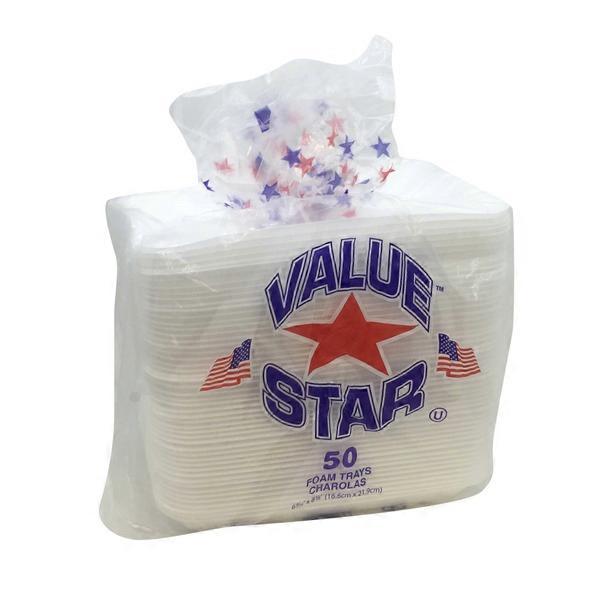 Value Star 8.5 Foam Trays (50 ct) - Instacart