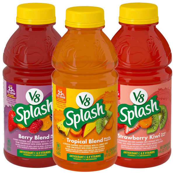 V8® Berry Blend, Tropical Blend and Strawberry Kiwi Flavored Juice ...