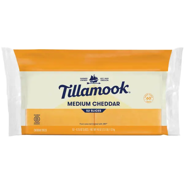 Tillamook Cheese Slices, Medium Cheddar Same-Day Delivery | Costco ...