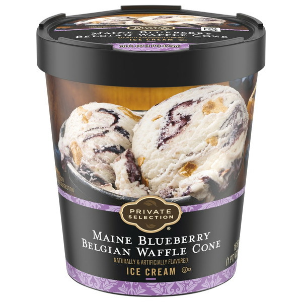 Kroger Private Selection Maine Blueberry Belgian Waffle Cone Flavored ...