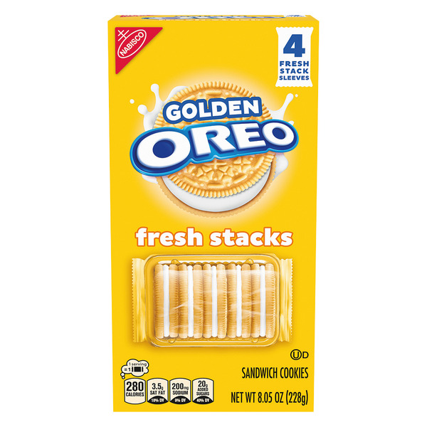 Oreo Fresh Stacks Golden Sandwich Cookies, Travel Snacks, Multi Snack ...