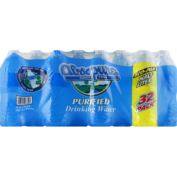 Absopure Water, Drinking, Purified, 32 Pack (16.9 fl oz) - Instacart