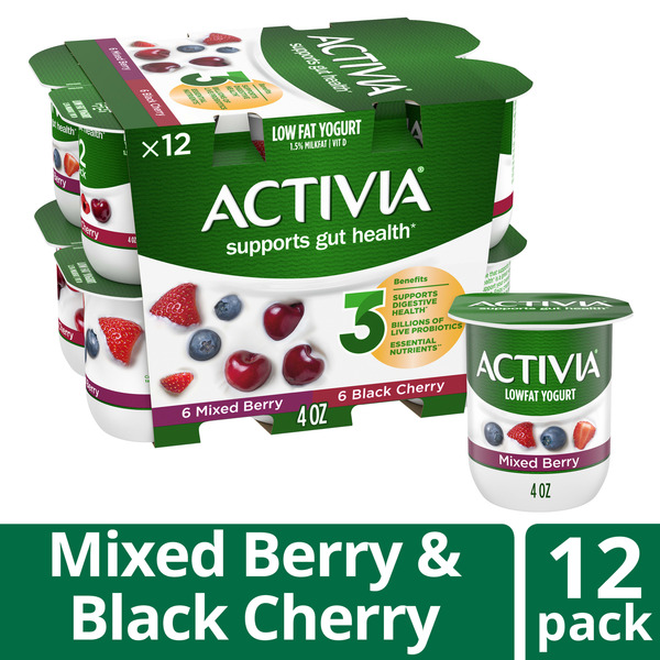 Safeway Activia Black Cherry and Mixed Berry Probiotic Yogurt ...