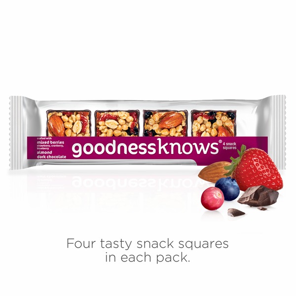 Goodnessknows Berries Almond And Dark Chocolate Snack Square Bars