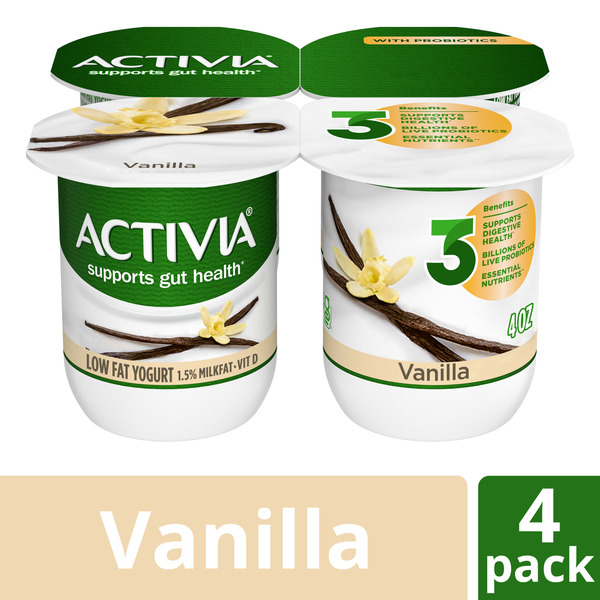 Activia Vanilla Probiotic Yogurt, Delicious Lowfat Yogurt Cups to Help ...
