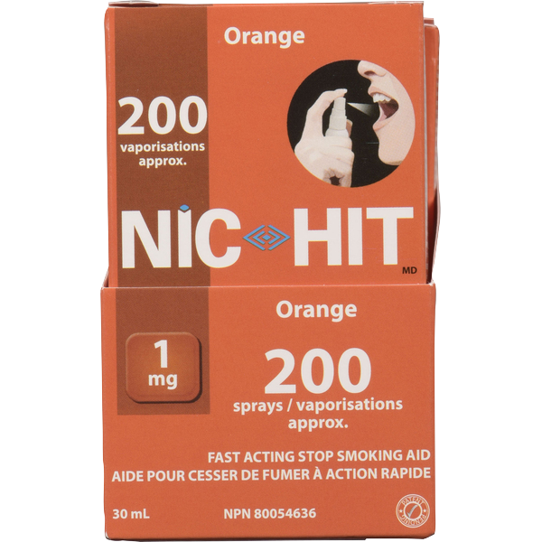 Nic-Hit 1mg Orange Flavoured Nicotine Replacement Liquid Spray Same-Day ...