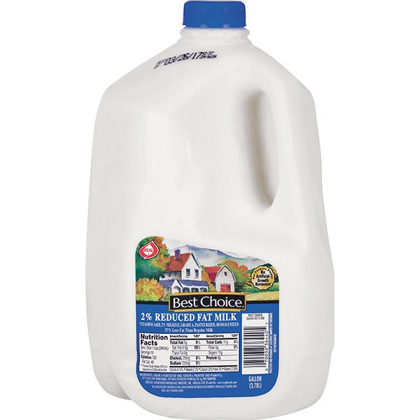 Best Choice 2% Reduced Fat Milk (1 g) - Instacart