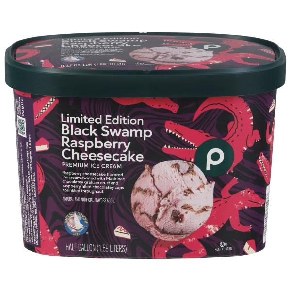 Publix Publix Ice Cream, Premium, Black Swamp Raspberry Cheesecake Same ...