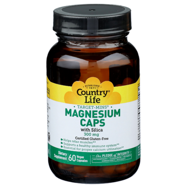 Country Life Magnesium Caps, 300 mg, Vegan Capsules Same-Day Delivery ...