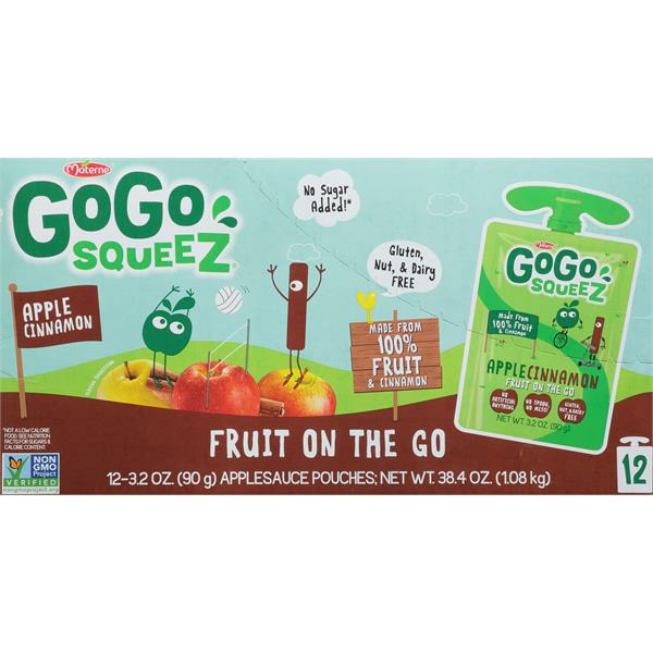 GoGo Squeez Apple Sauce, Apple Cinnamon, 12 Pack Same-Day Delivery or ...