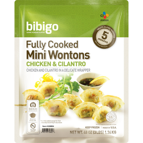 Bibigo Fully Cooked Mini Wontons Chicken & Cilantro Same-Day Delivery ...