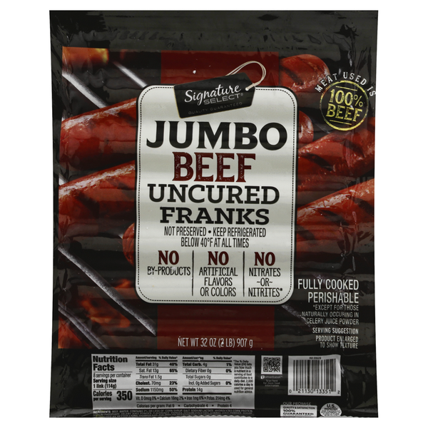Safeway Signature SELECT Beef Franks, Uncured, Jumbo Same-Day Delivery ...