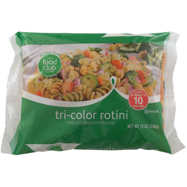 Food Club Enriched Macaroni Product, Tri-Color Rotini (12 oz) - Instacart