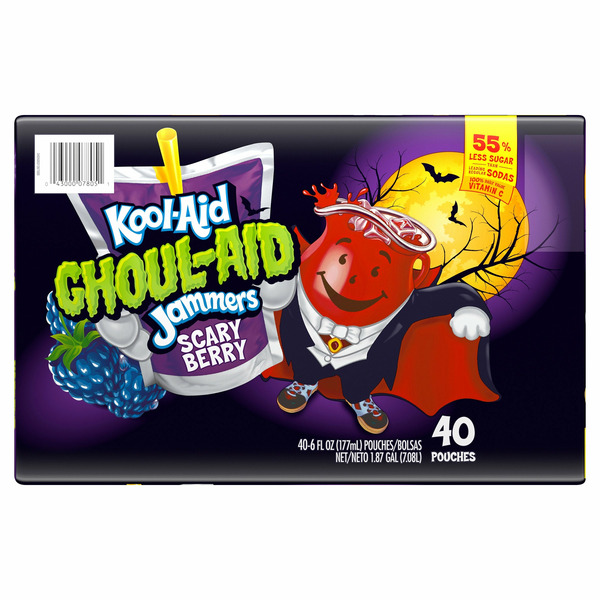 Kool-Aid Zom-Berry Ghoul-Aid Pouches, 6 fl oz, 40-count Same-Day ...