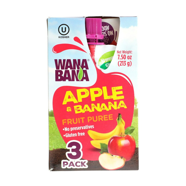 Wanabana Squeezable Apple & Banana Fruit Puree Same-Day Delivery ...