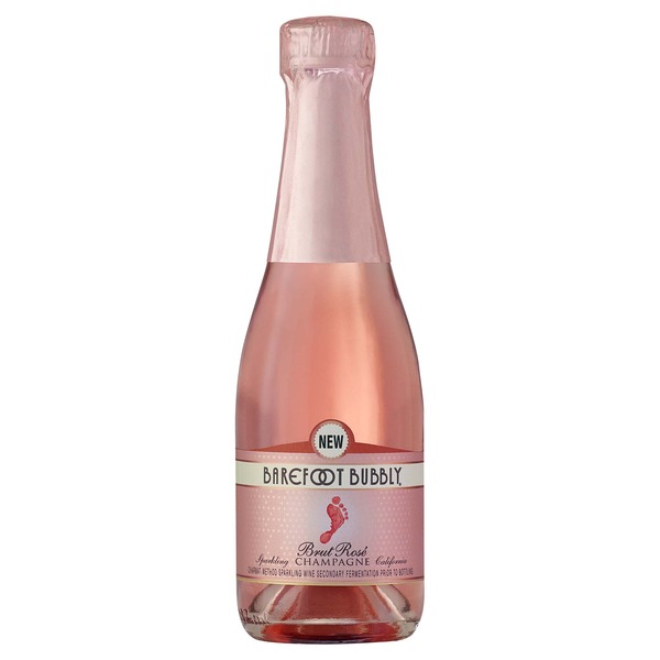 Barefoot Brut Rose Champagne Sparkling Wine Single Serve (187 ml ...