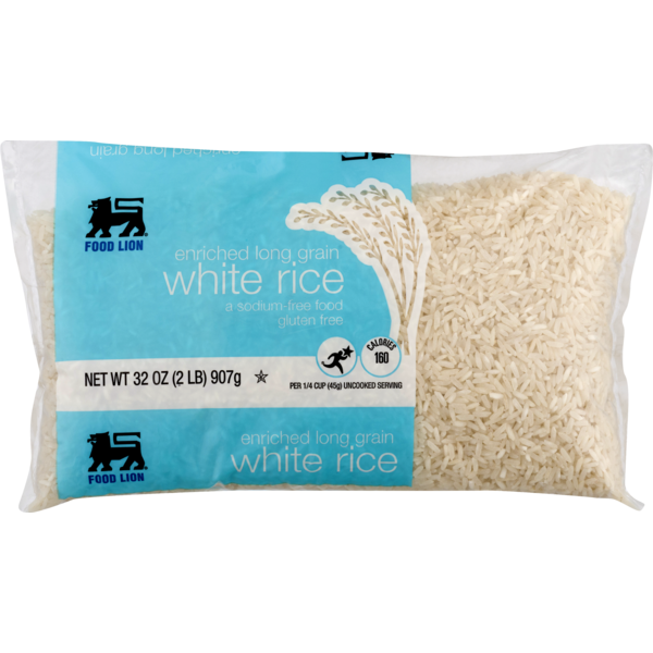 Food Lion White Rice, Long Grain, Enriched, Bag (32 oz) - Instacart