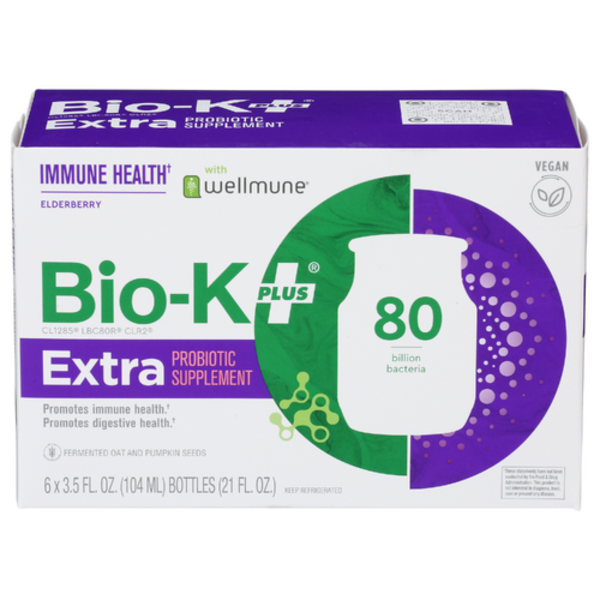 Bio-K Plus Extra probiotic, Fermented Oat & Pumpkin Seeds, Elderberry ...