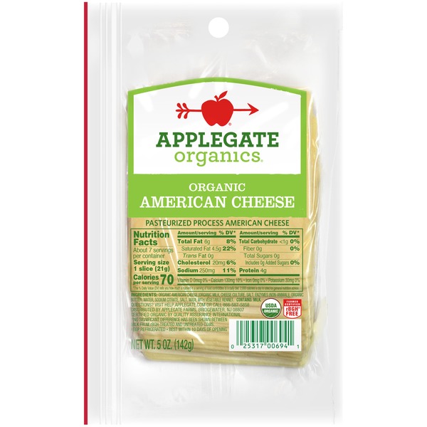 Applegate Organic American Cheese (5 oz) - Instacart