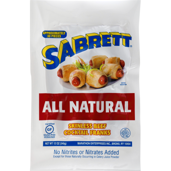 Sabrett All Natural Skinless Beef Cocktail Franks (12 oz) - Instacart