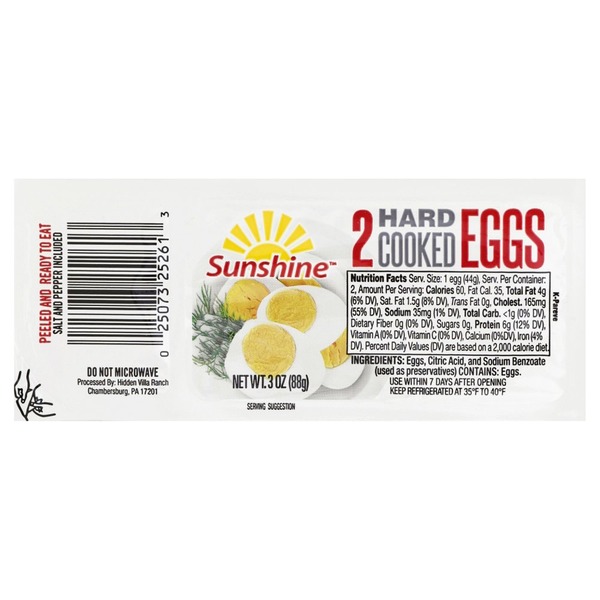 Sunshine Eggs, Hard Cooked (2 ct) - Instacart