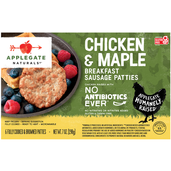 Applegate Chicken & Maple Breakfast Sausage Patties (Frozen) Same-Day ...