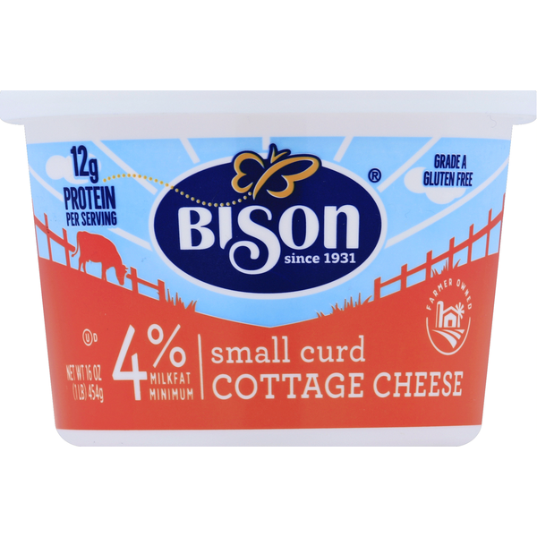 Bison Cottage Cheese, Small Curd, 4% Milkfat Minimum Same-Day Delivery ...