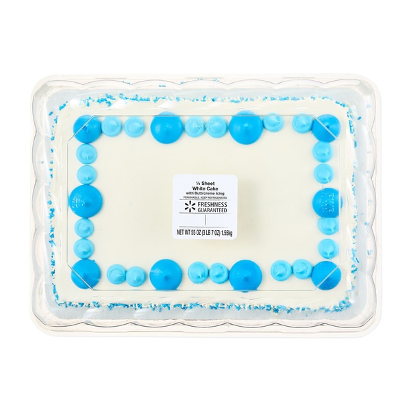 Walmart Freshness Guaranteed White Sheet Cake With Buttercreme Icing ...