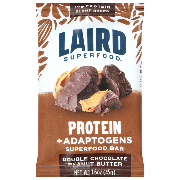 Laird Superfood Protein Double Chocolate Peanut Butter Superfood Bar ...