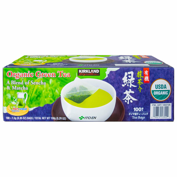 Kirkland Signature Organic Matcha Sencha Green Tea, 100 ct Same-Day ...