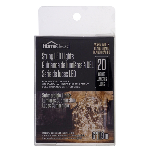 Homedeco 20 Warm White Led String Light Strand Same-Day Delivery ...