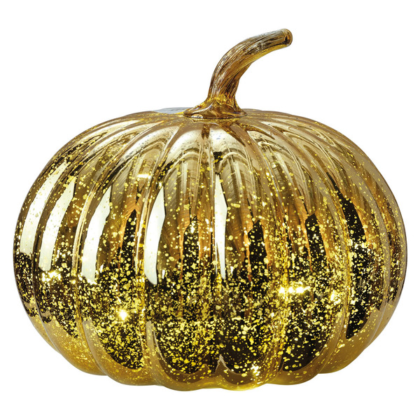 ALDI Kirkton House Short Golden LED Glass Pumpkin Same-Day Delivery or ...