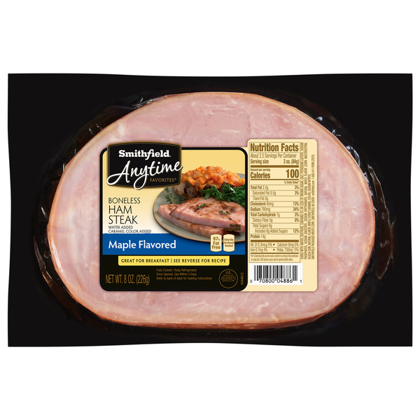 Smithfield Anytime Favorites Maple Flavored Boneless Ham Steak Same-Day ...