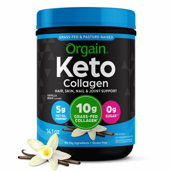 Orgain Keto Collagen Protein Powder, 10g Grass-Fed Collagen, 5g MCT Oil ...