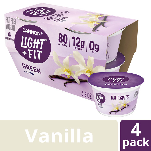 Dannon Light + Fit Dannon Light + Fit Greek Vanilla Fat Free Yogurt ...