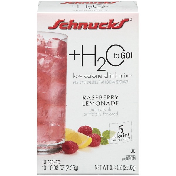 Schnucks H2O to Go!Raspberry Lemonade Low Calorie Packets Drink Mix (0. ...