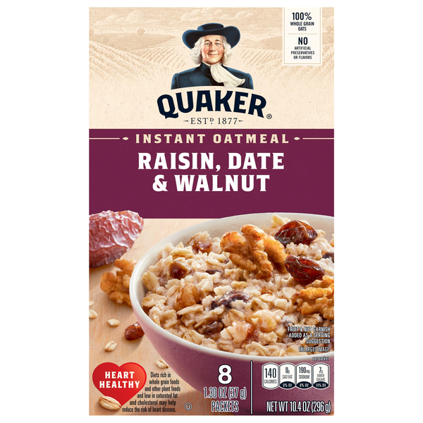 Giant Food Quaker Instant Oatmeal, Raisin, Date & Walnut Same-Day ...