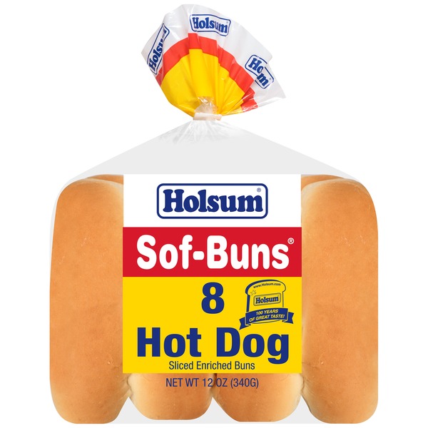 Holsum Hot Dog Sliced Enriched Buns (12 oz) - Instacart