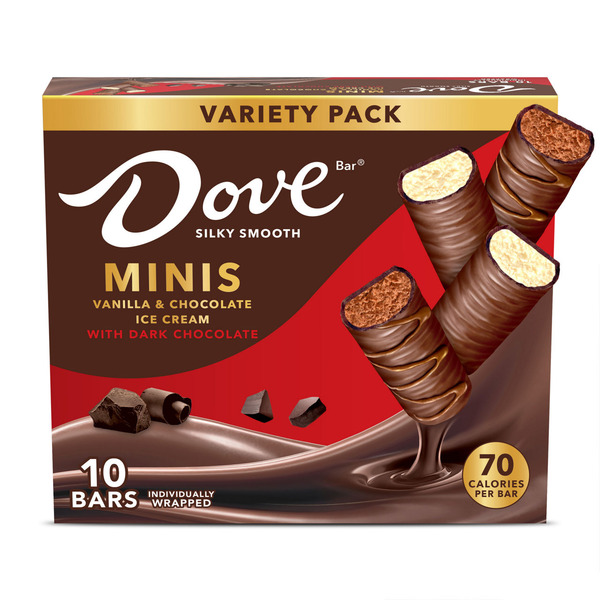 Wegmans Dove Ice Cream Vanilla & Chocolate Mini Dark Chocolate Ice ...