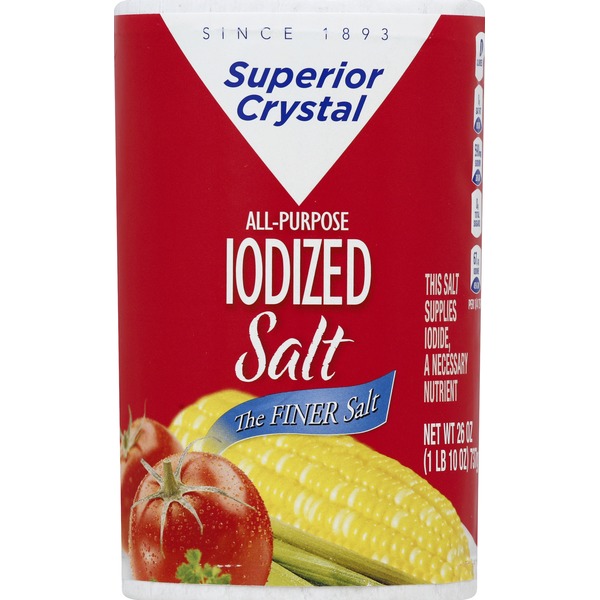 Superior Crystal Salt, All-Purpose, Iodized (26 oz) - Instacart