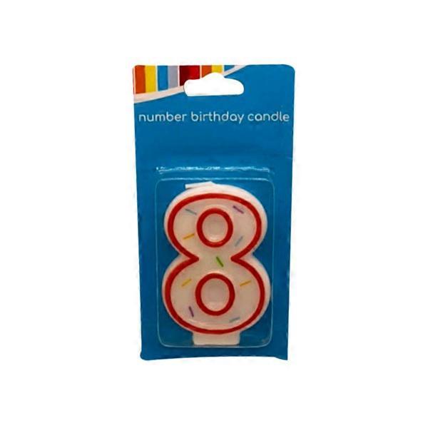 Number 8 Red Candle
