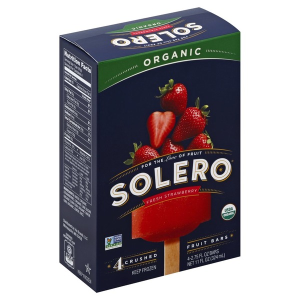 Solero Fruit Bars, Organic, Fresh Strawberry, Crushed (4 each) - Instacart