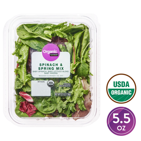 Walmart Marketside Half & Half Mix Organic Spring Mix & Baby Spinach ...