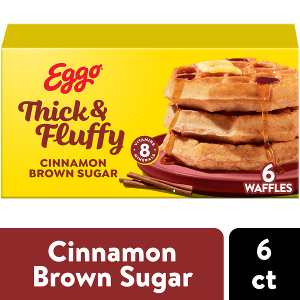 Kellogg’s Eggo Thick and Fluffy Cinnamon Brown Sugar Waffles, Frozen ...