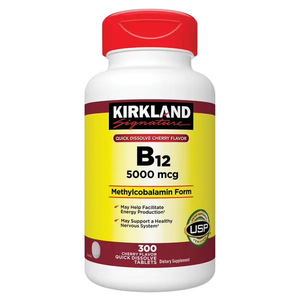 Kirkland Signature Vitamin B-12 5000Mcg Sublingual, 300-Count Same-Day ...