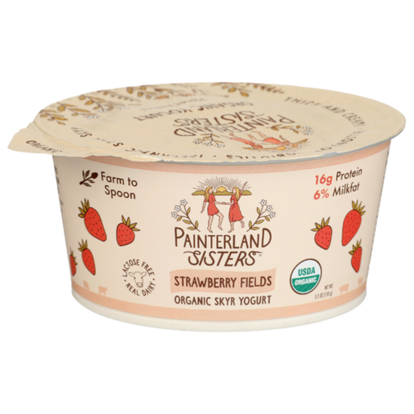 Painterland Sisters Skyr Yogurt, Organic, Strawberry, Icelandic Style ...