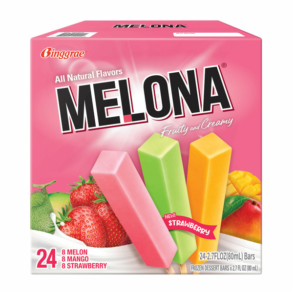 Melona Frozen Dairy Dessert Bars, Strawberry, Chocolate Dipped Same-Day ...
