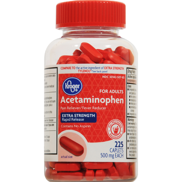 Kroger Kroger Acetaminophen Extra Strength Rapid Release Caplets Same ...